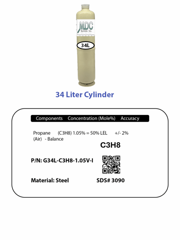 Propane Calibration Gas 50% LEL – 34L Cylinder